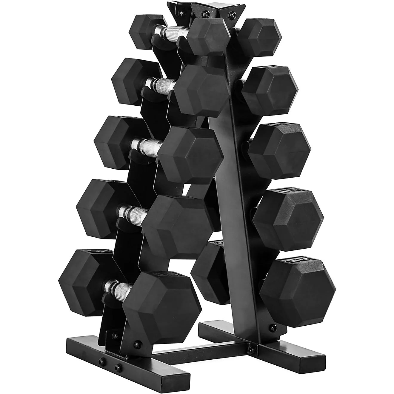 Sparx Barbell 150 lb Rubber Hex Dumbbell Weight Set - All Things Fitness